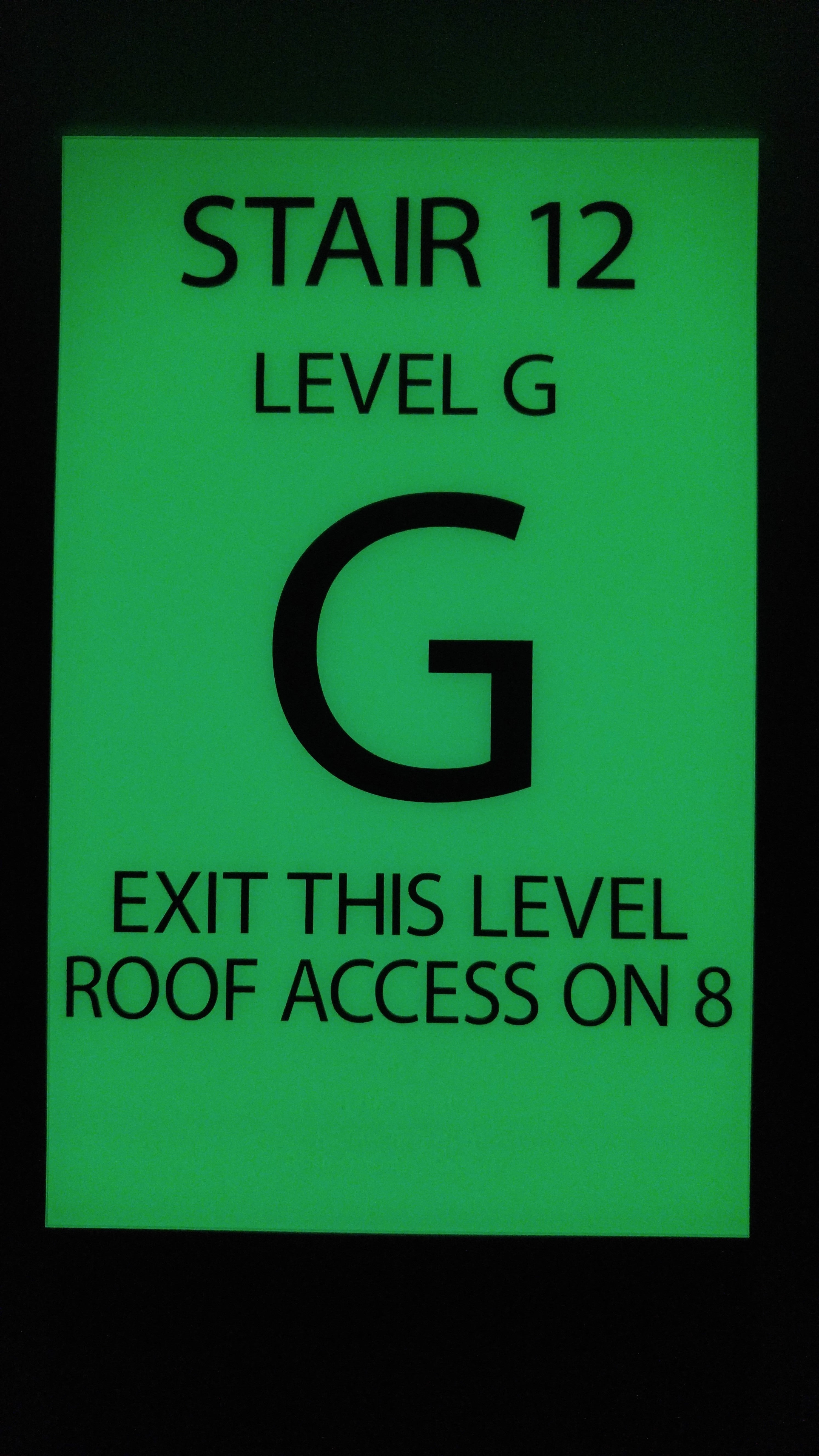 ADA Compliant Photoluminescent Stairwell Signs