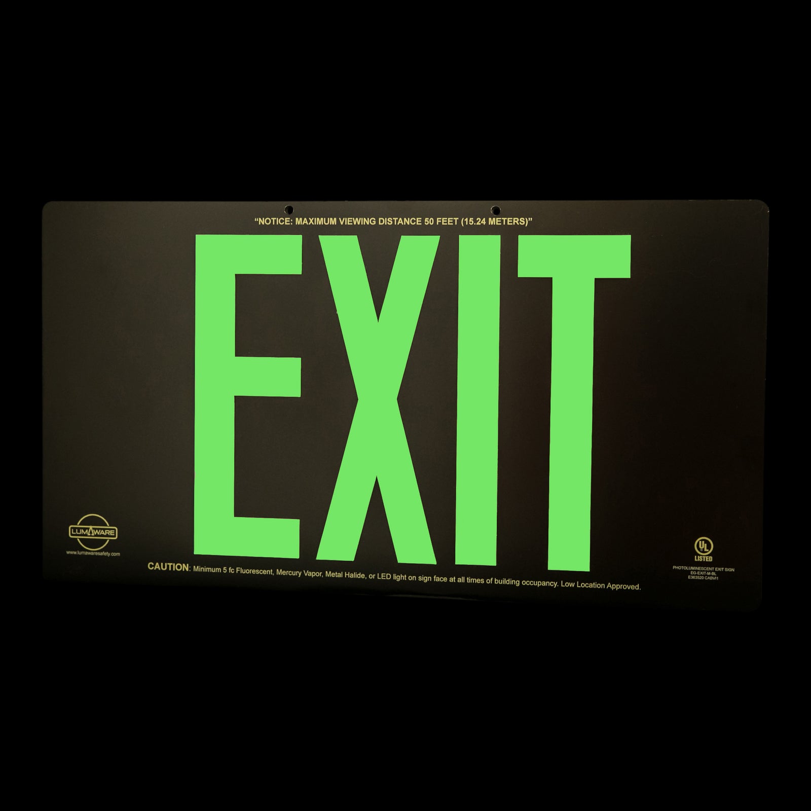 Black Poly-Metal UL924 Emergency Exit Sign 50' Visibility 5 fc Rated ...