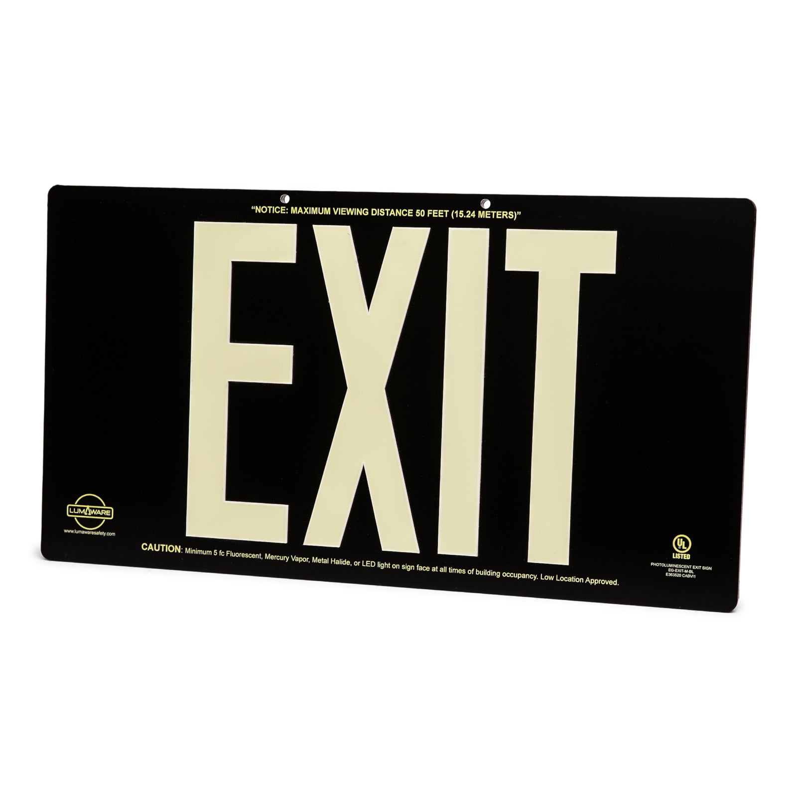 Black Poly-Metal UL924 Emergency Exit Sign 50' Visibility 5 fc Rated ...