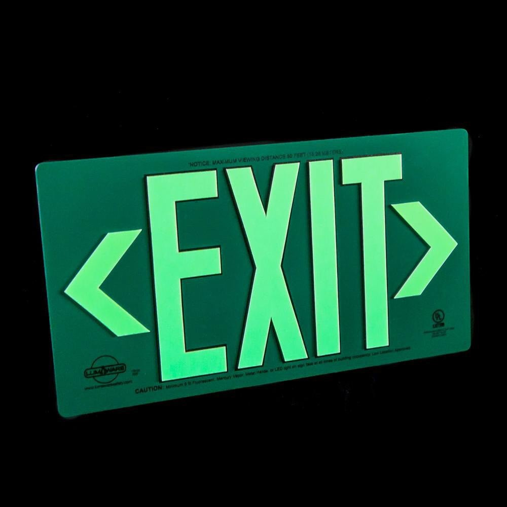 Green Poly-Metal UL924 Emergency Exit Sign 50' Visibility 5 fc Rated ...